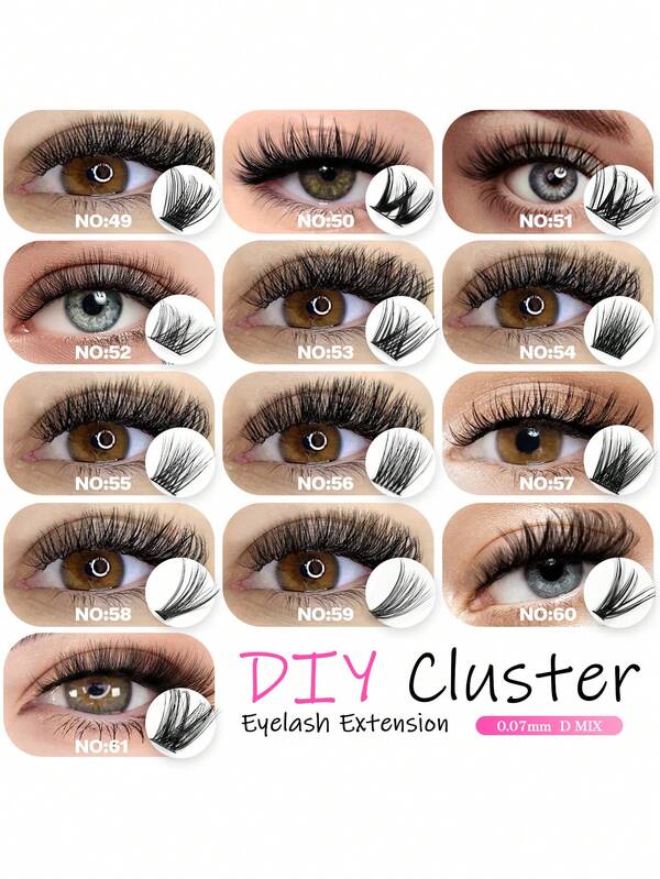 10 Lines Softest Natural Look Cluster Eyelashes False Lashes DIY ...