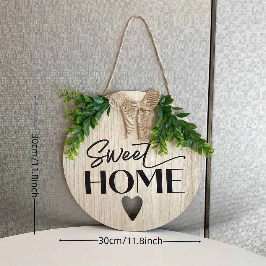 Rustic Front Door Welcome Sign Round Wooden Sign Hanging Farmhouse ...