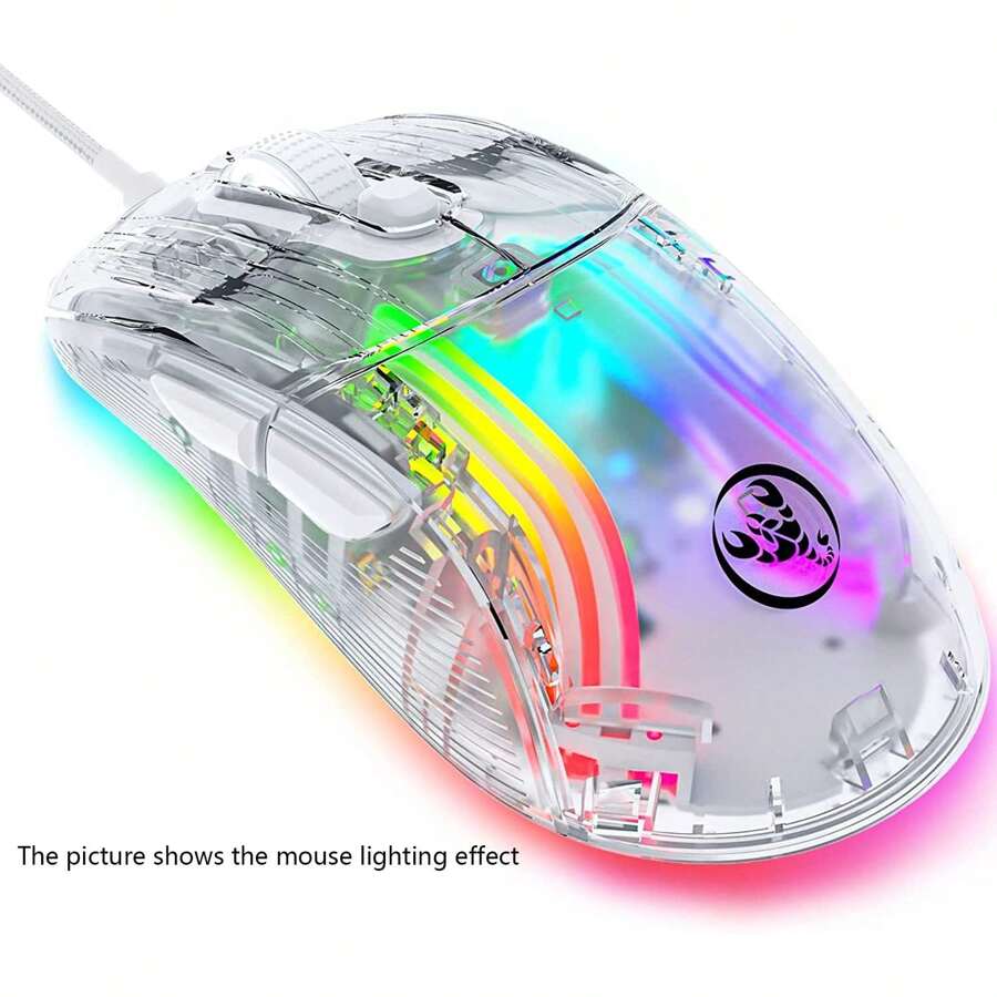 ATTACK SHARK * HXSJ Wired Gaming Mouse With Transparent Chroma 3D RGB ...