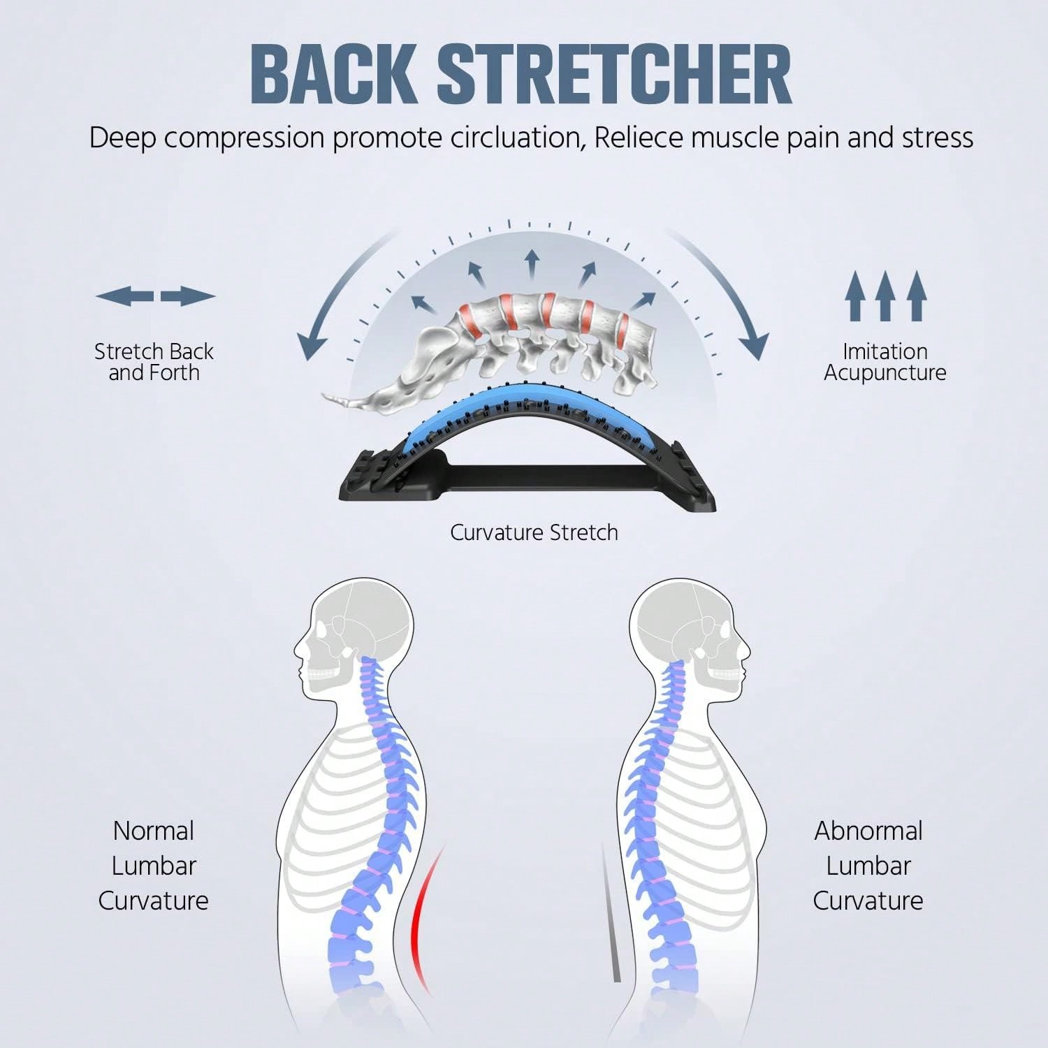 Back Stretcher For Lower And Upper Back Pain Relief, 3 Level Back ...
