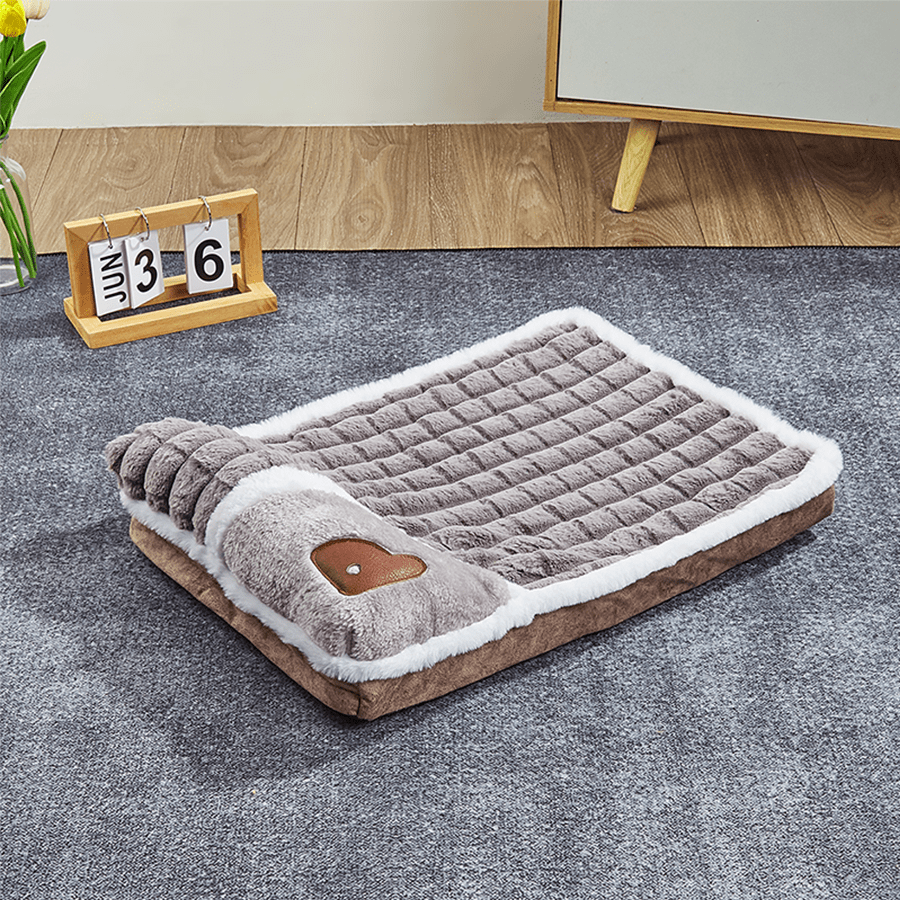 1pc Solid Color Warm And Thick Dog Bed Mat Comfortable Detachable And ...