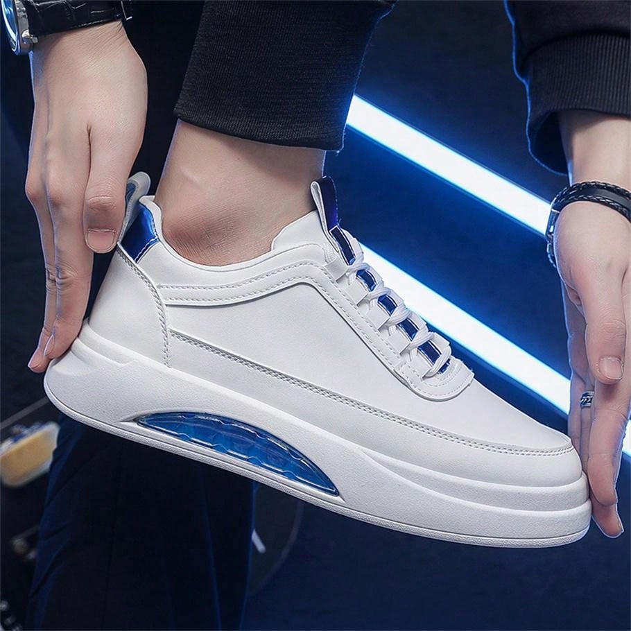 2024 New White Chunky Shoes Men's Casual Sports Shoes, Leather Sneakers ...