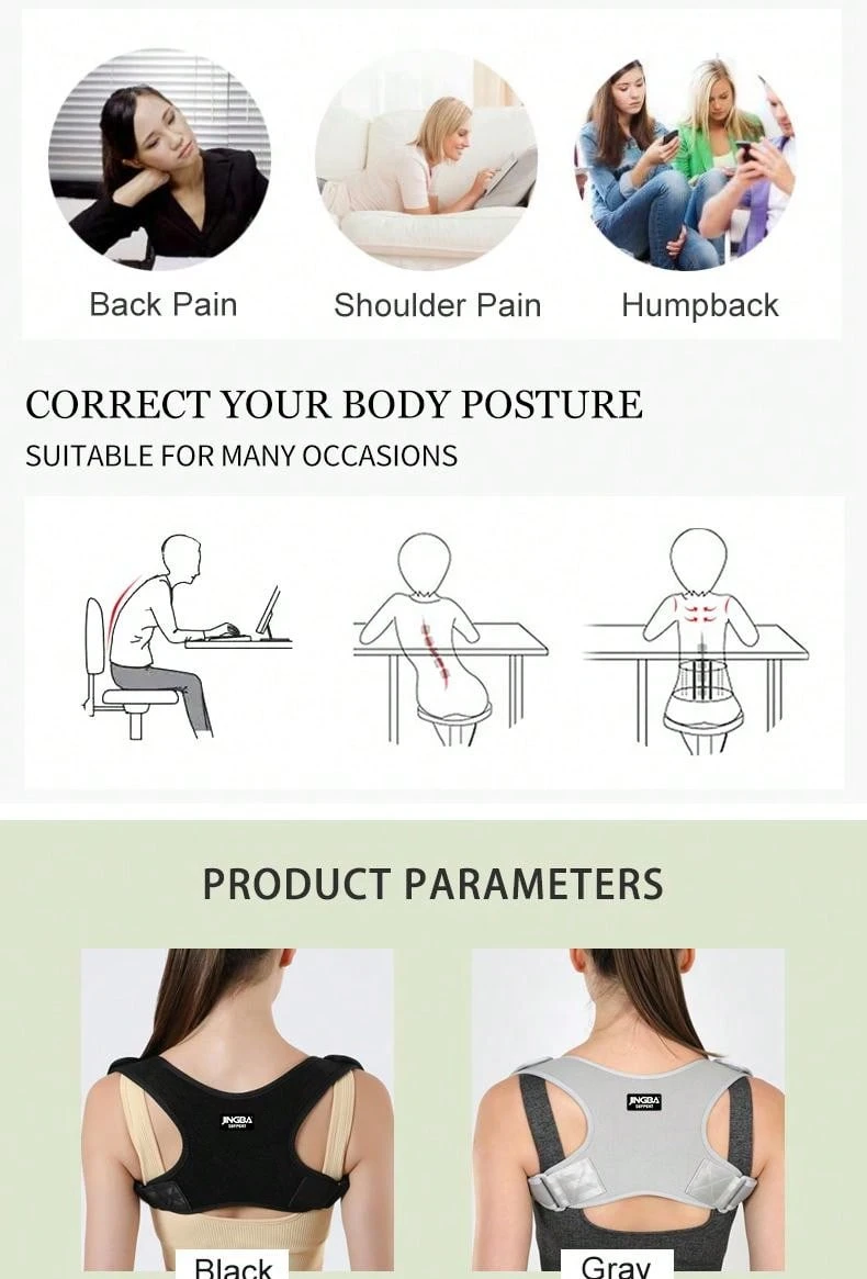 JINGBA SUPPORT (BUY A SIZE UP)Universal Upper Back Support Sporty Shoulder Brace Posture ...