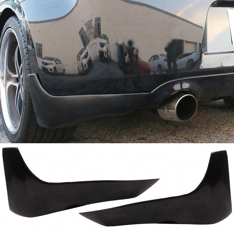 Rear Aprons Fit 2009-2019 Nissan 370Z, Unpainted Black Rear Lip Under ...