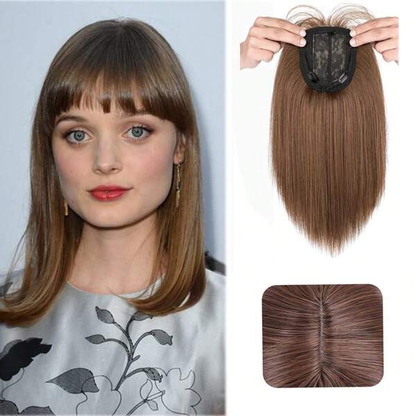 Hair Topper With Bangs Top Hair Piece Clip In Hair Extensions For ...