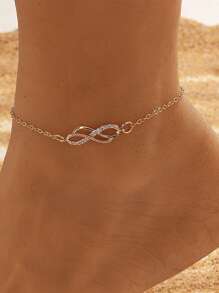 1pc Rhinestone-embedded Infinity Shaped Anklet | SHEIN USA