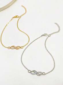 1pc Rhinestone-embedded Infinity Shaped Anklet | SHEIN USA