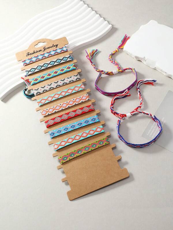 12pcs Bohemian Style Friendship Bracelets Set, Handmade In Nepal ...