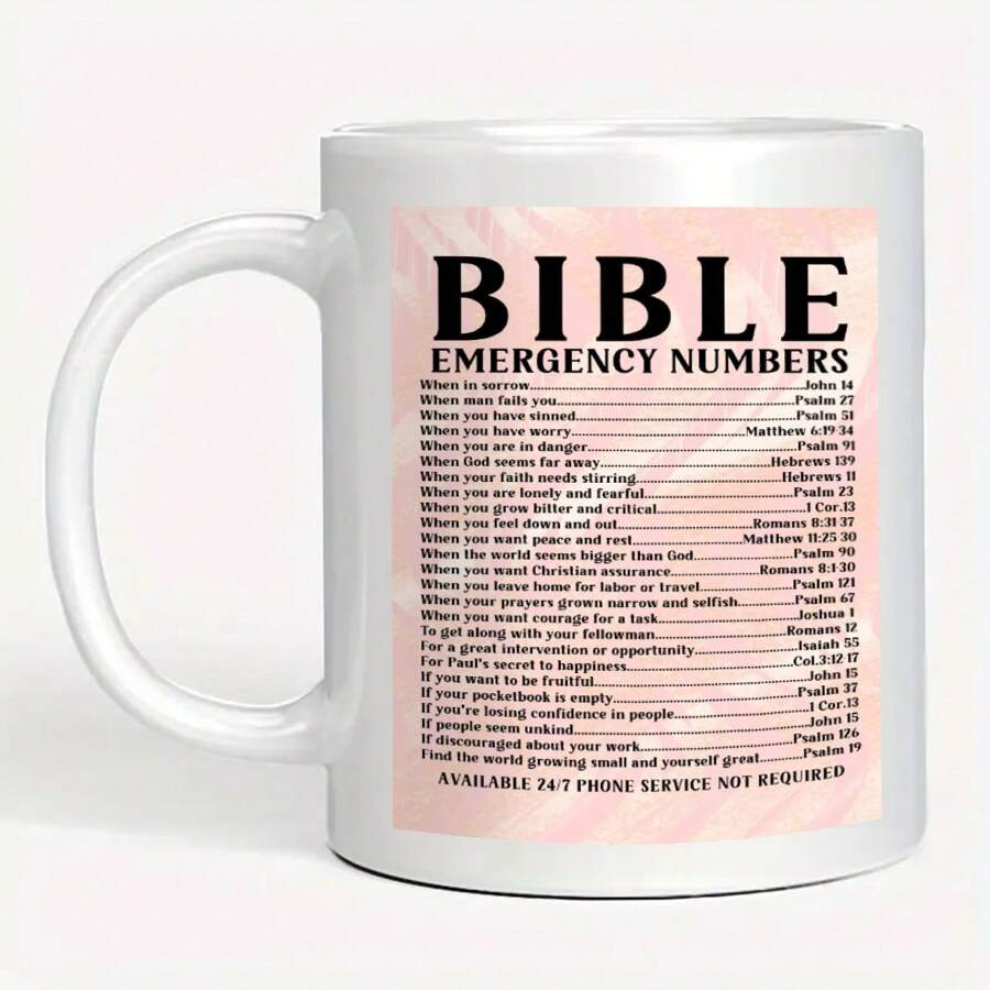 Bible Emergency Numbers, Bible Verse Coffee Mug, Gift, Christian Gift ...