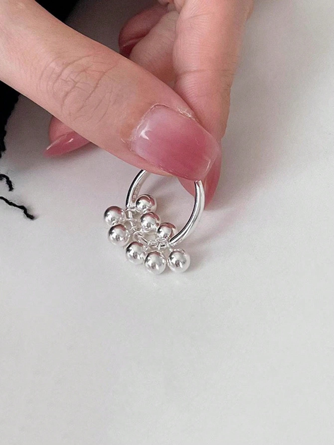 1 st Eenvoudig & Ins S925 Sterling zilver Druif String Klein Ronde ringen Voor vrouwen Meisjes ...