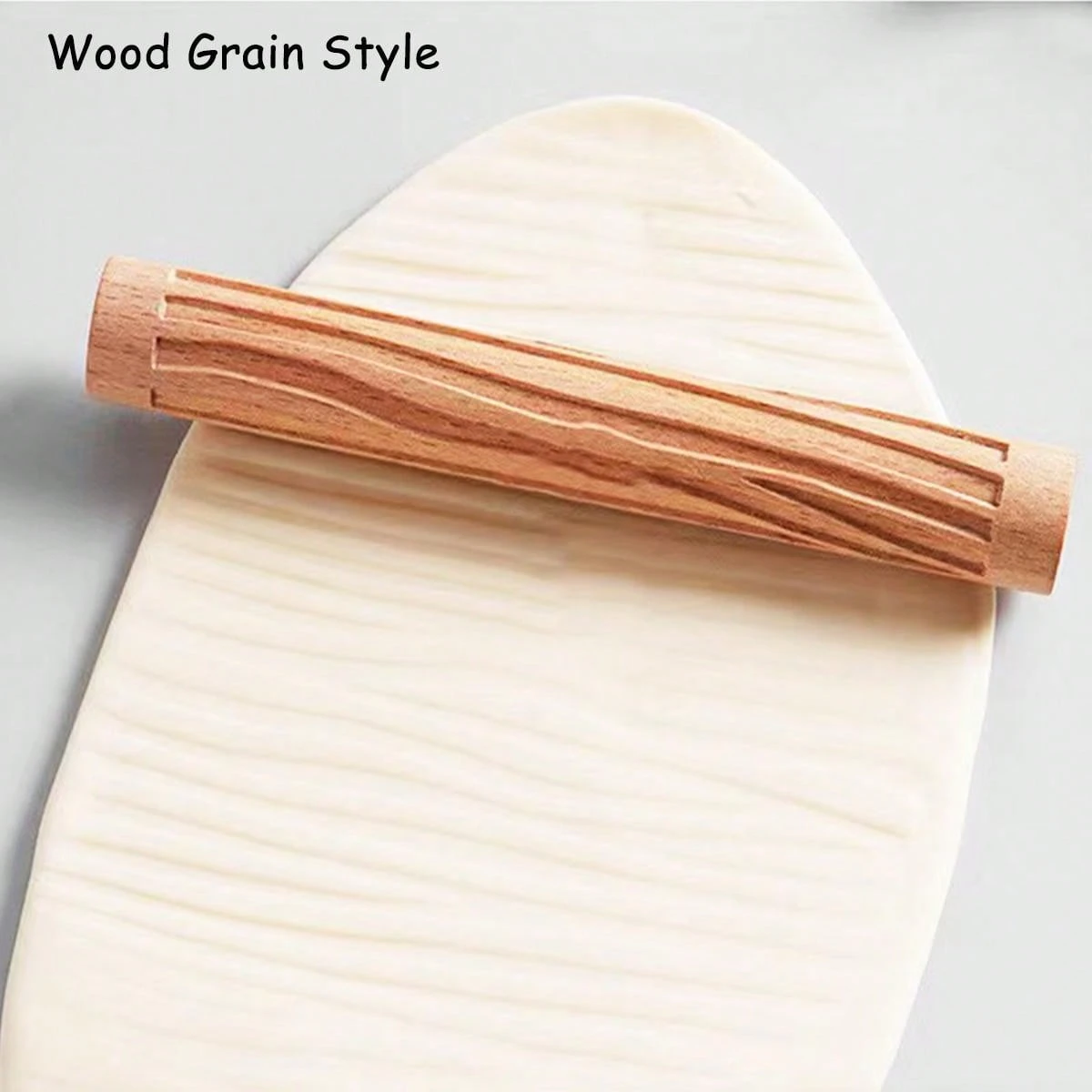 1pc Solid Wood Rolling Pin With Pattern Imprint For Baking, Ceramics Or Clay Molding | SHEIN USA