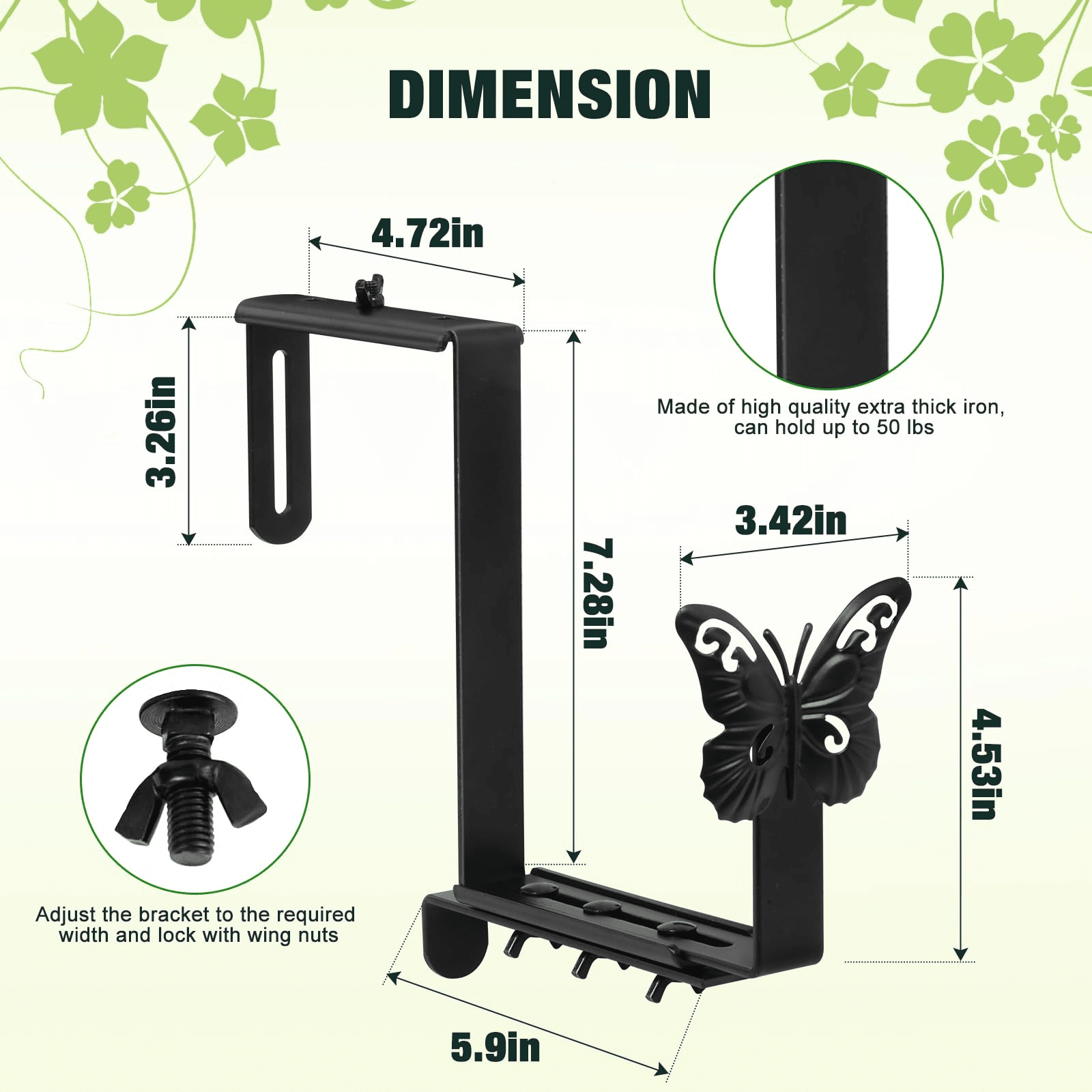 4 Pack Planter Box Brackets, Adjustable Window Boxes Planters Brackets ...