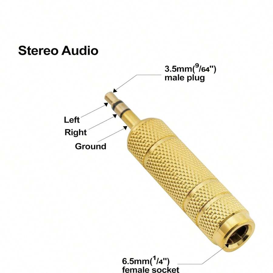 6.35mm Plug To 3.5mm Jack Audio Stereo Adapter Converter, Professional ...