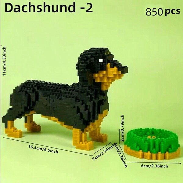 Mini Dog Building Blocks, Diy Miniature 3d Architecture Toy Bricks For ...