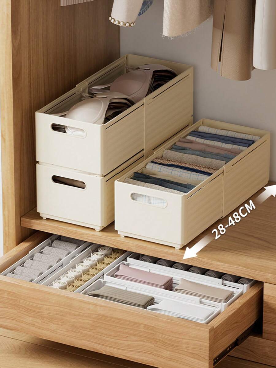 1pc Retractable Cabinet Storage Box Drawer Type Snacks & Small Items ...