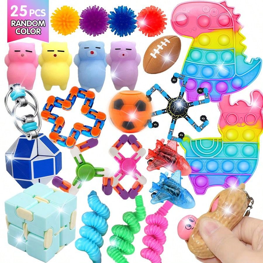 25Pcs Mini Pop Fidget Toys Stress Relief Toys, Classroom Rewards Pinata ...