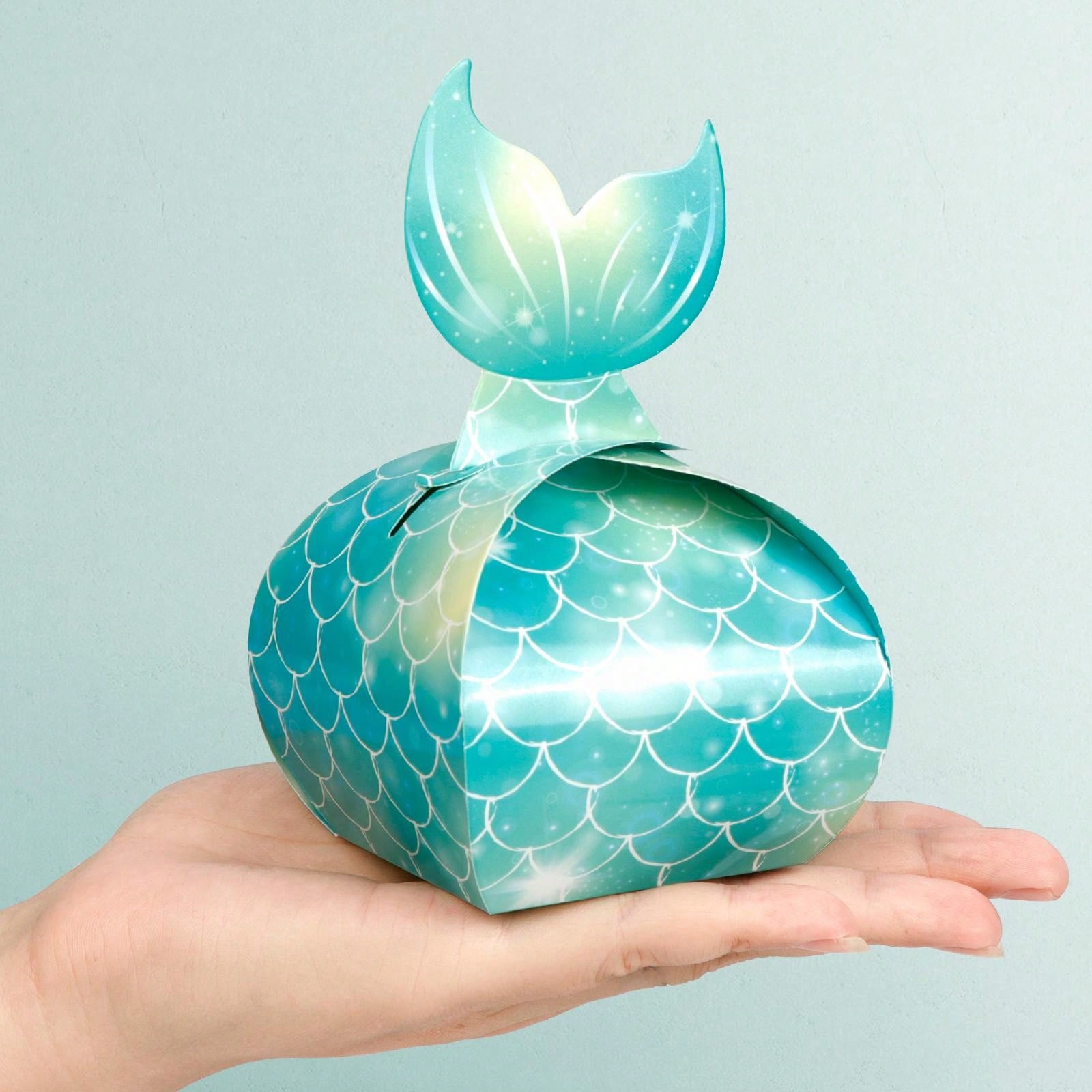 12pcs Mermaid Party Favors Candy Boxes, Mermaid Tail Candy Bags Mermaid ...