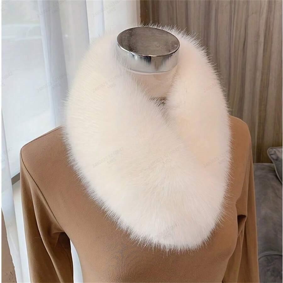 Cute A New Fluffy Fashion Scarf Winter Warm Hair Collar Solid Color Fox ...
