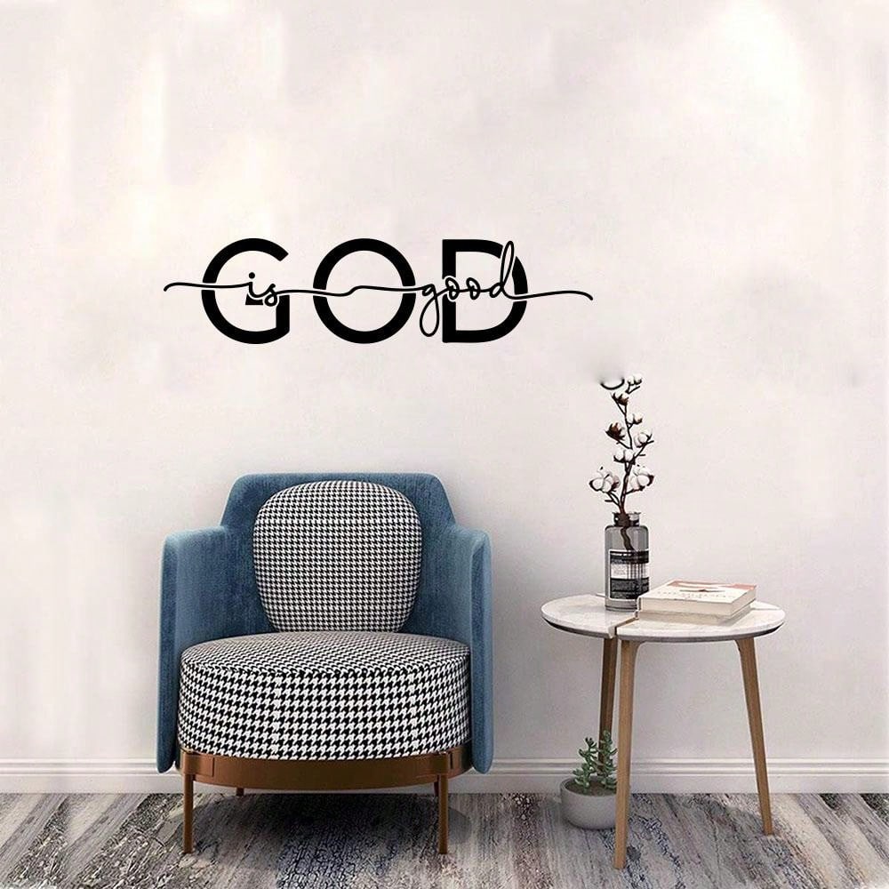 1pc God Is Good Christian Wall Sticker With Jesus & Bible Quote For ...