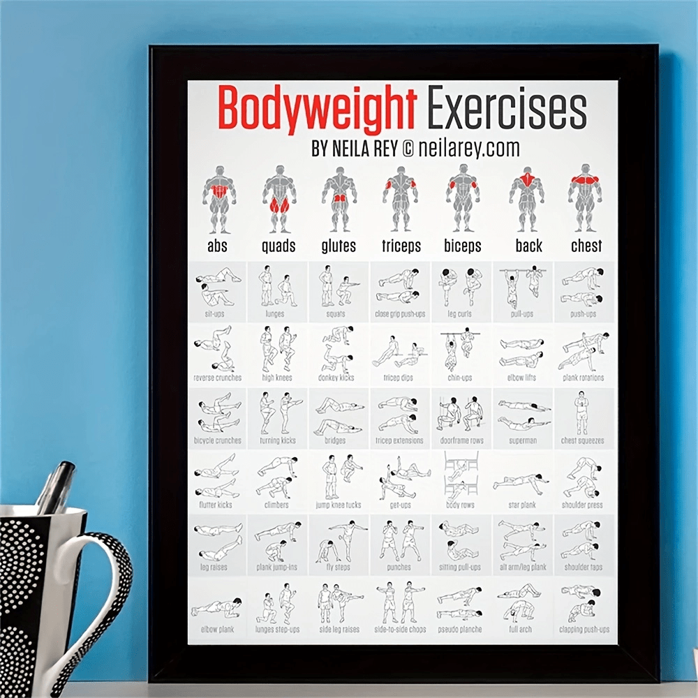 1 PC Bodybuilding Gym Exercise Fitness Dumbbell Poster, Sports Training ...