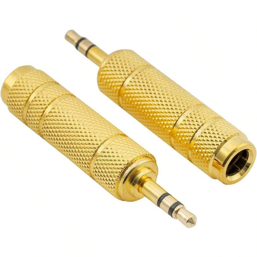 2pcs 6.35mm Male To 3.5mm Female Stereo Audio Adapter, Professional ...