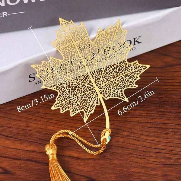 1Pcs Chinese Style Stationery Retro Metal Bookmarks Hollow Maple Leaf ...