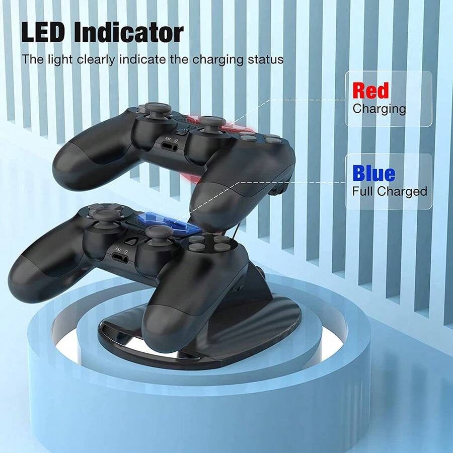 For PS4 Controller Charger, Dual USB PS4 Charging Dock Station With ...