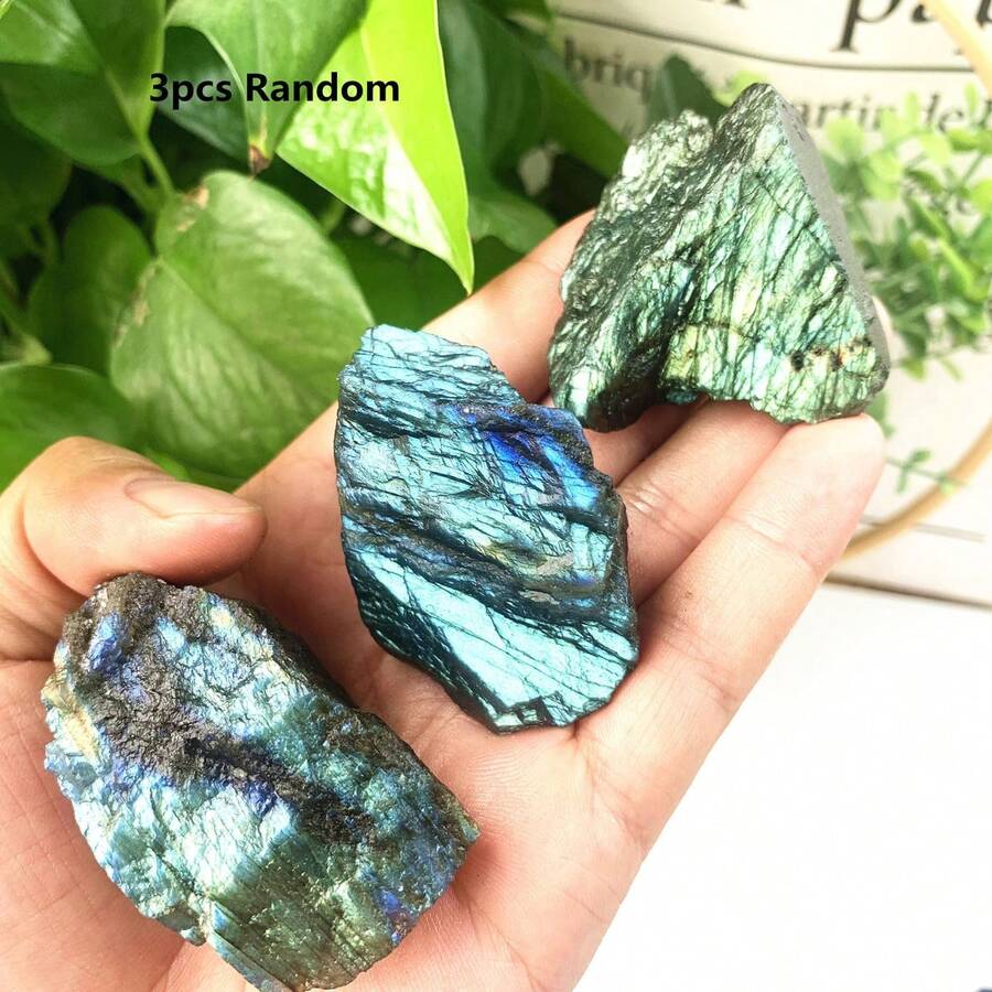 1/3/5pcs Natural Labradorite Rough Stone For Rock Mineral Specimens ...