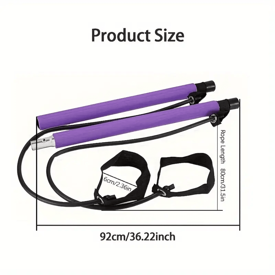 1pc Ultimate Pilates Bar Set For Full Body Workout - Elastic Resistance ...