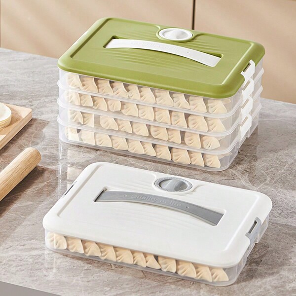 Multi-Layer Dumpling Box With Timer, Frozen Dumpling, Wonton Container ...