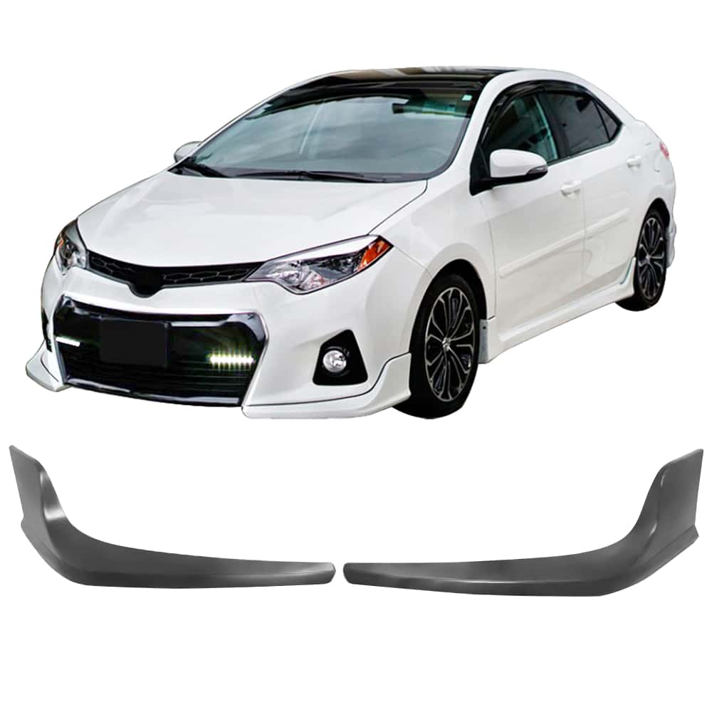Front Bumper Lip Fit 2014-2016 Toyota Corolla S Models Only Unpainted Black Chin Spoiler ...