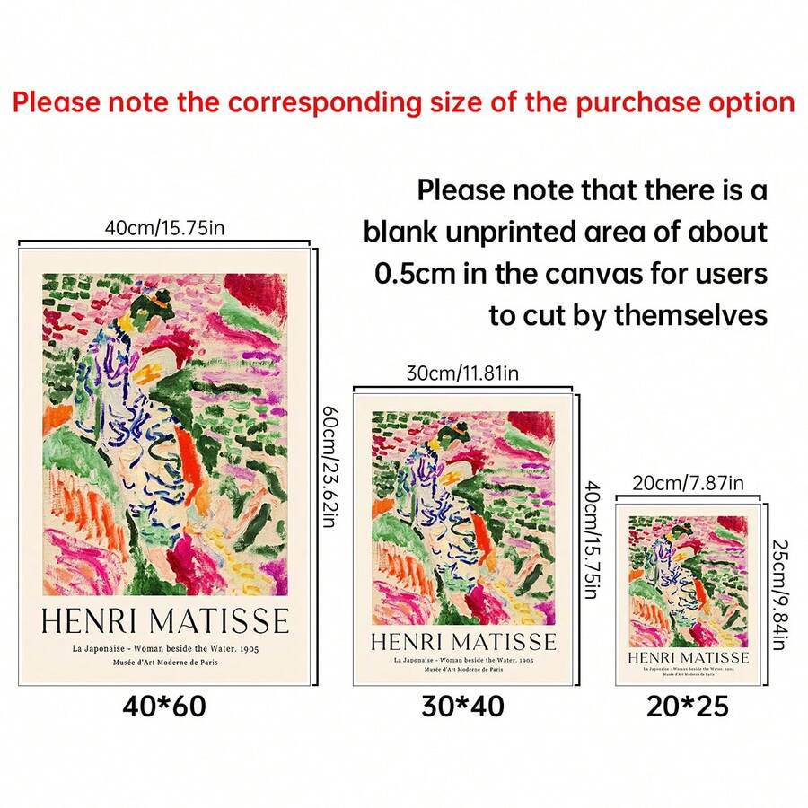 3pcs Matisse Retro Abstract Oil Painting Wall Art, Matisse Exhibition ...