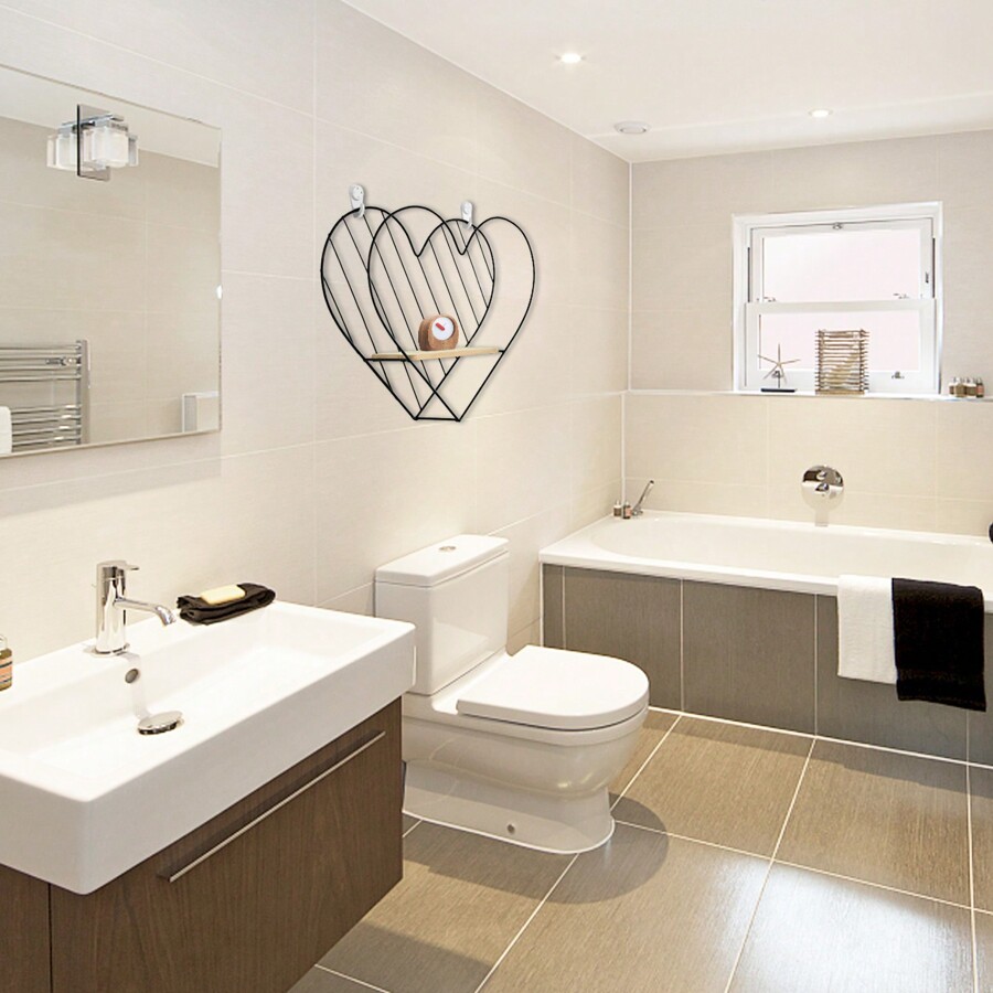 Metal Wall Shelves Wire Floating Shelves Heart Shaped Storage Shelves