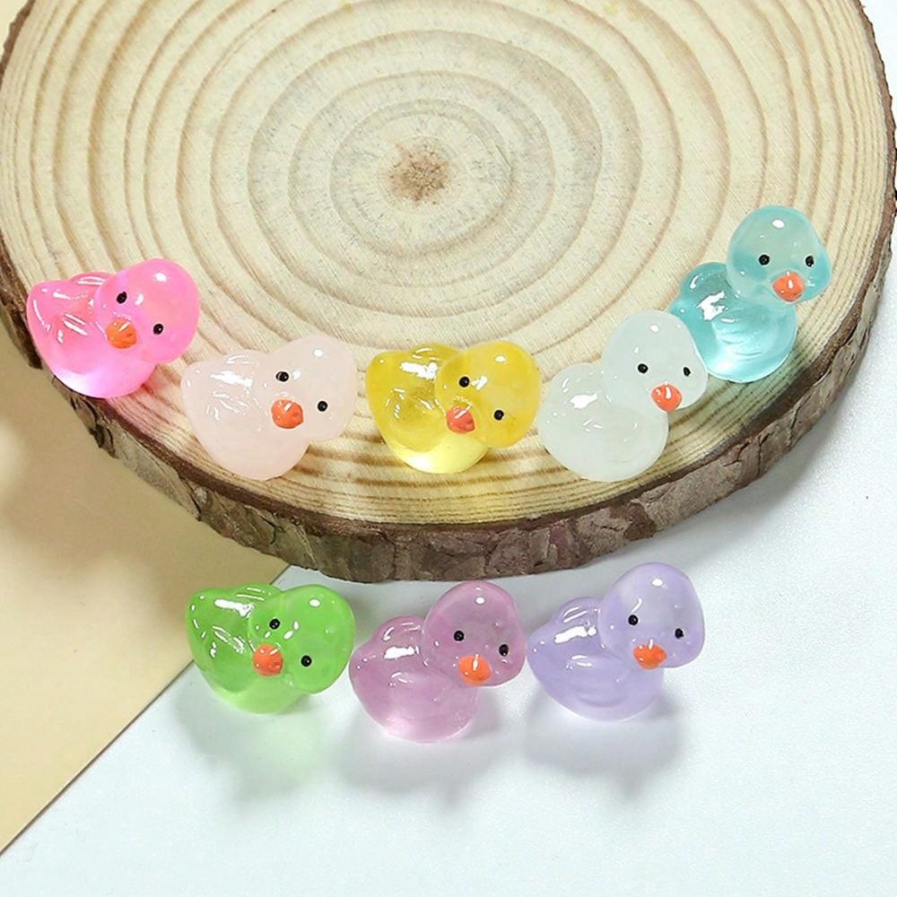 10/25/50PCS Mini Luminous Resin Ducks Glow In The Dark Animal Miniature ...
