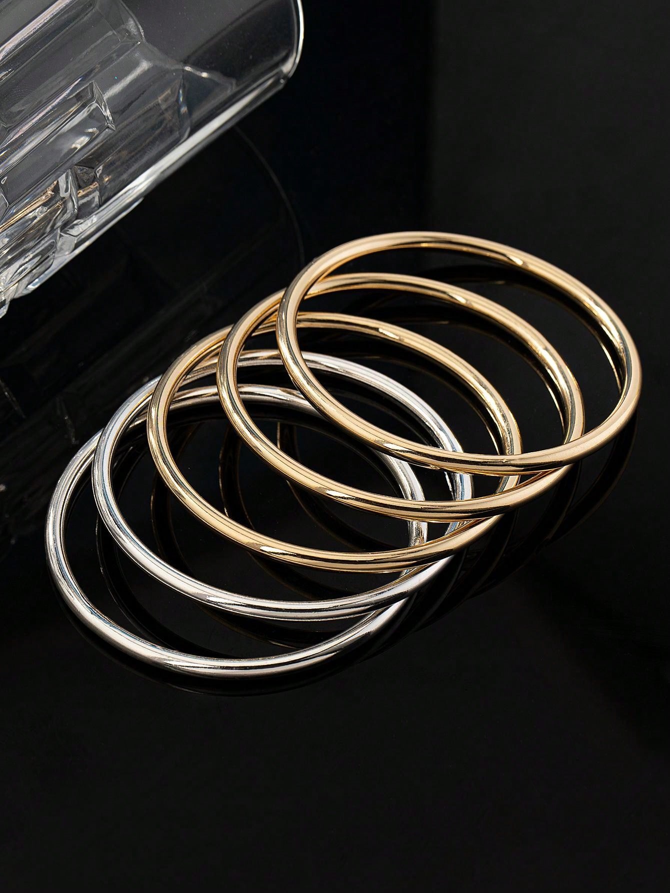 1 Set Of 5 Fashionable, Simple, Elegant And Versatile Metal Thread ...