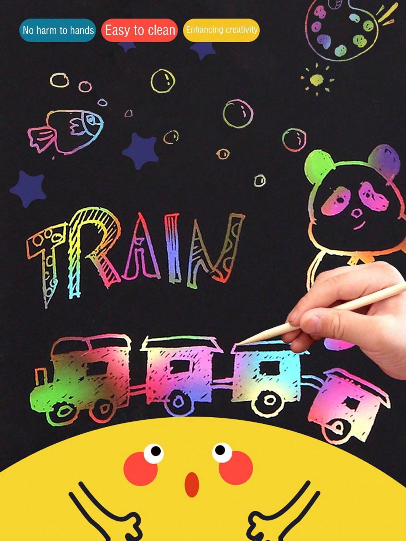 1 Book Scratching Card Book 10 Cards Comes With A Bamboo Sticker Pen ...