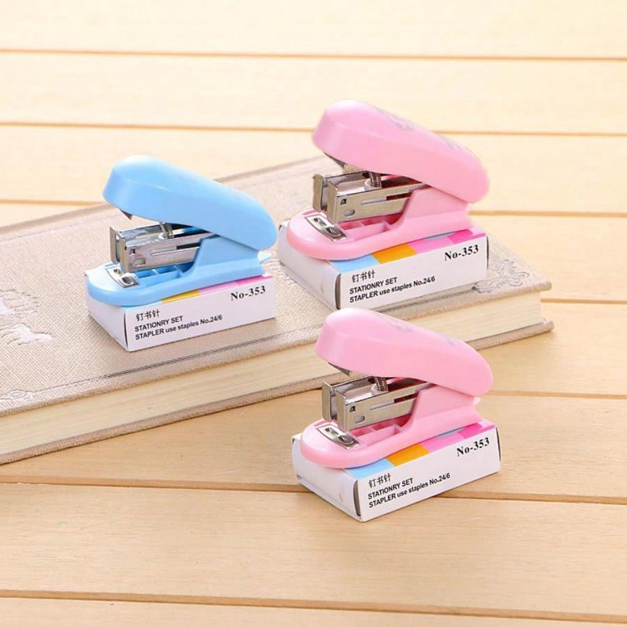 1pc Mini Stapler, Cute And Compact: Morandi Color Mini Stapler Set ...