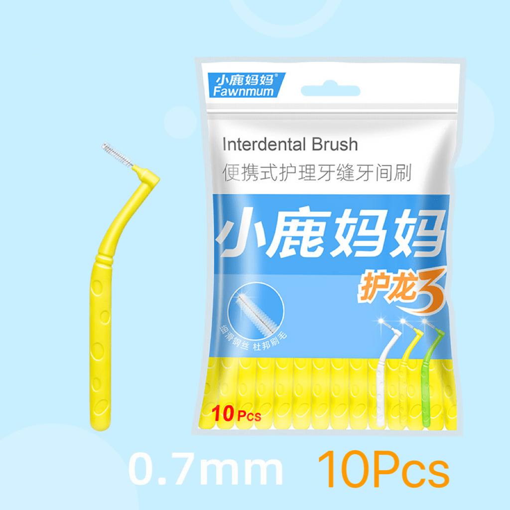 10pcs Deer Mom L-Shaped Interdental Brush, Portable Dental Floss Picks ...