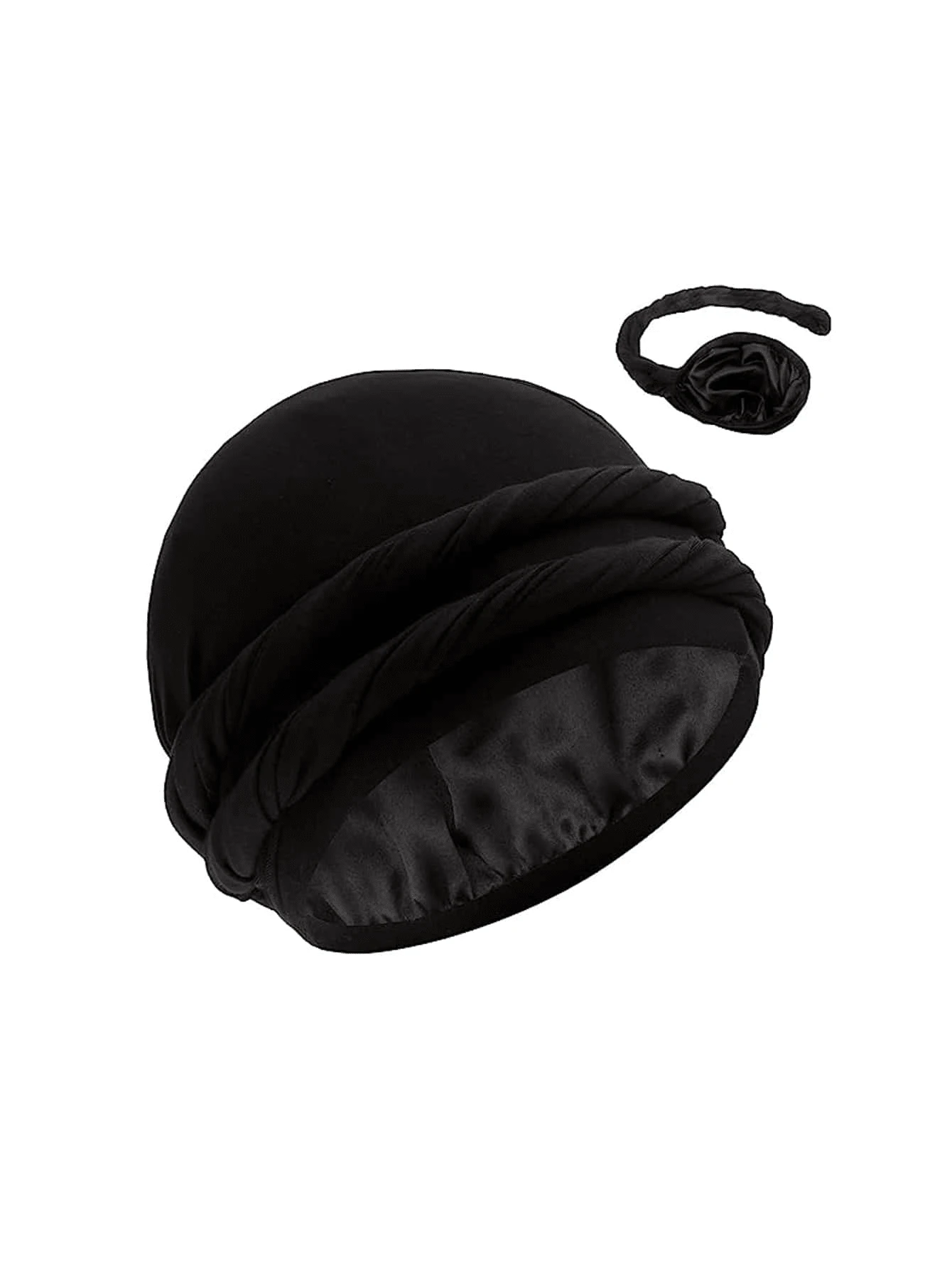 Silk Satin Lined Halo Turban Head Wrap Pre-Tied Skull Cap For Men And ...