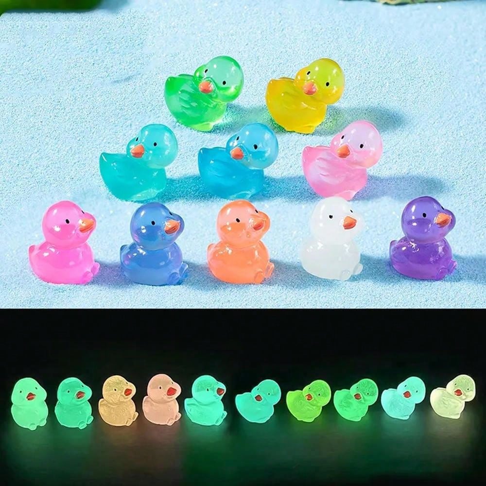 Mini Rubber Ducks 250 Pcs Mini Resin Ducks Glow In The Dark Tiny Ducks ...