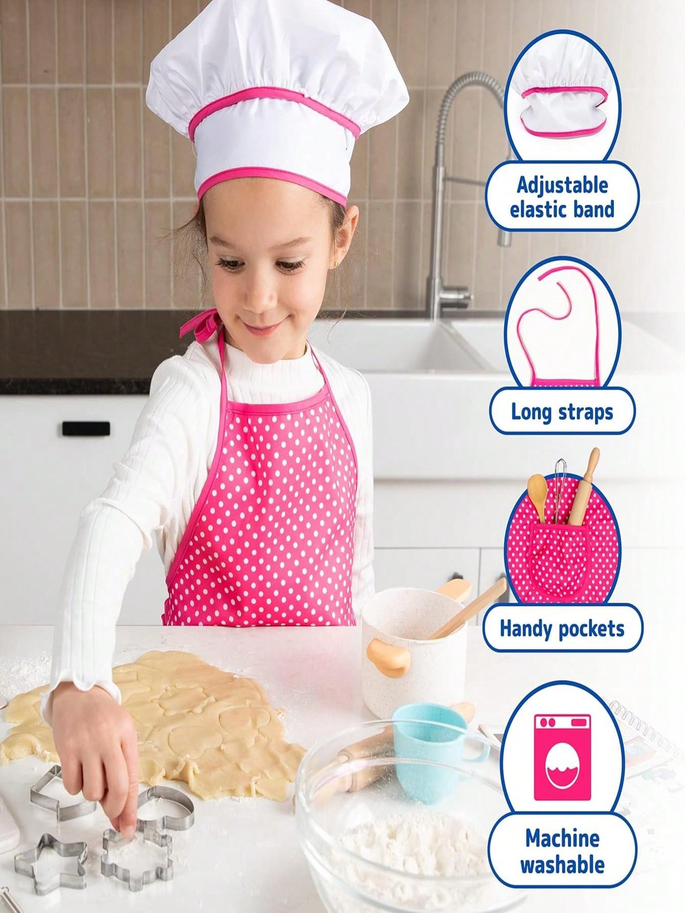 Kids Cooking And Baking Sets Cute Kids Aprons For Girls Boys Toddler ...