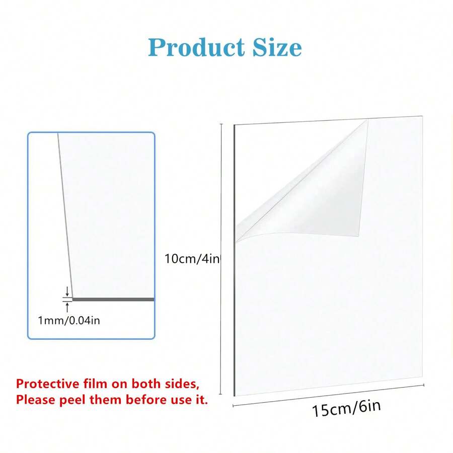 20pcs 4x6 Inches Transparent Acrylic Sheet, Plexiglass Wedding Place ...