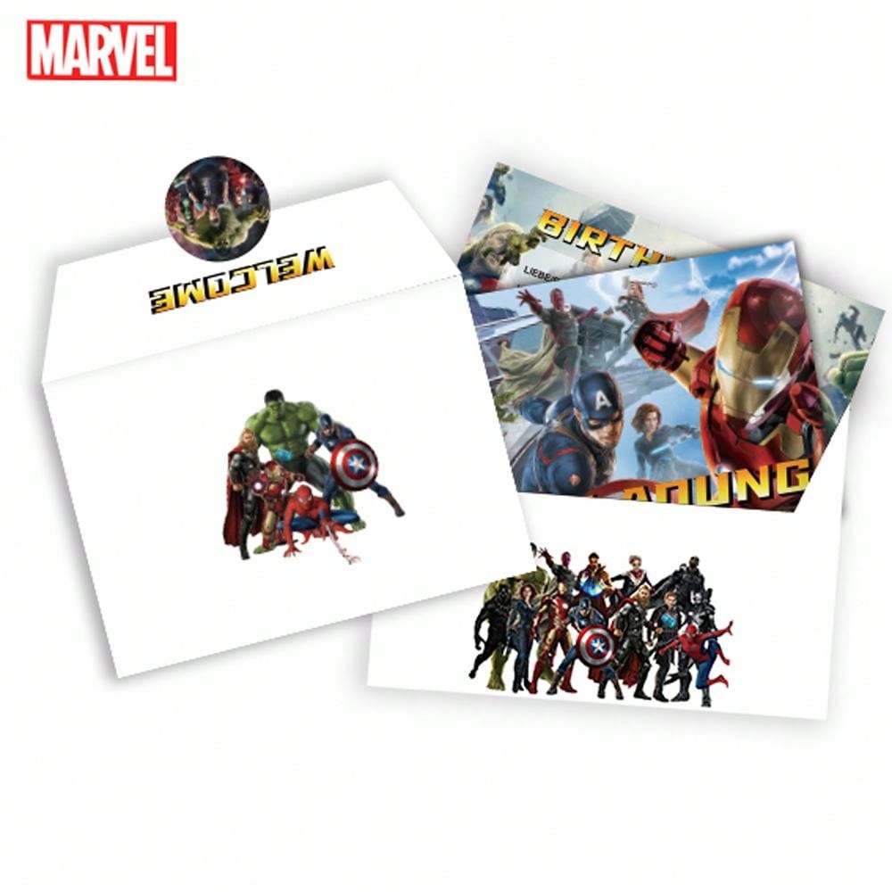 Marvel 12 ชุด ธีม ปาร์ตี้วันเกิด การ์ดเชิญ อเมริกา ซองจดหมาย การ์ดเชิญ ...