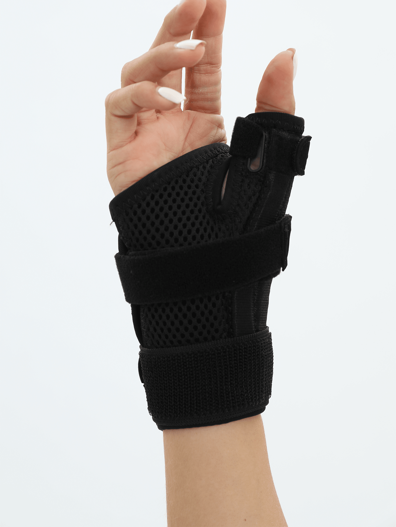 1pc Black Nylon Sports Thumb Stabilizer Wrist Support Wrap For ...