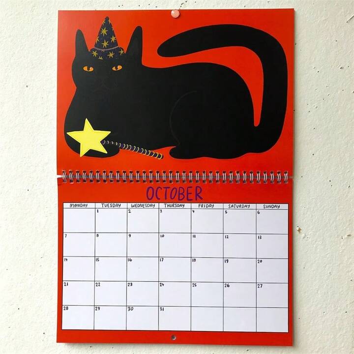 Colorful 2024 Cat Calendar | 2024 Hanging Calendar | Cat Planner | 2024 ...