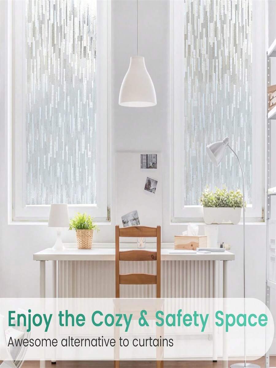 Frosted Glass Privacy Window Film, No Glue Glass Door Film Static Cling ...