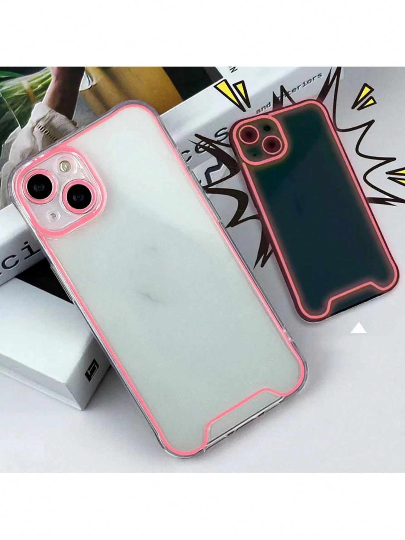 1pc Unique Luminous Clear Phone Case Full Protection Soft Phone Cover ...
