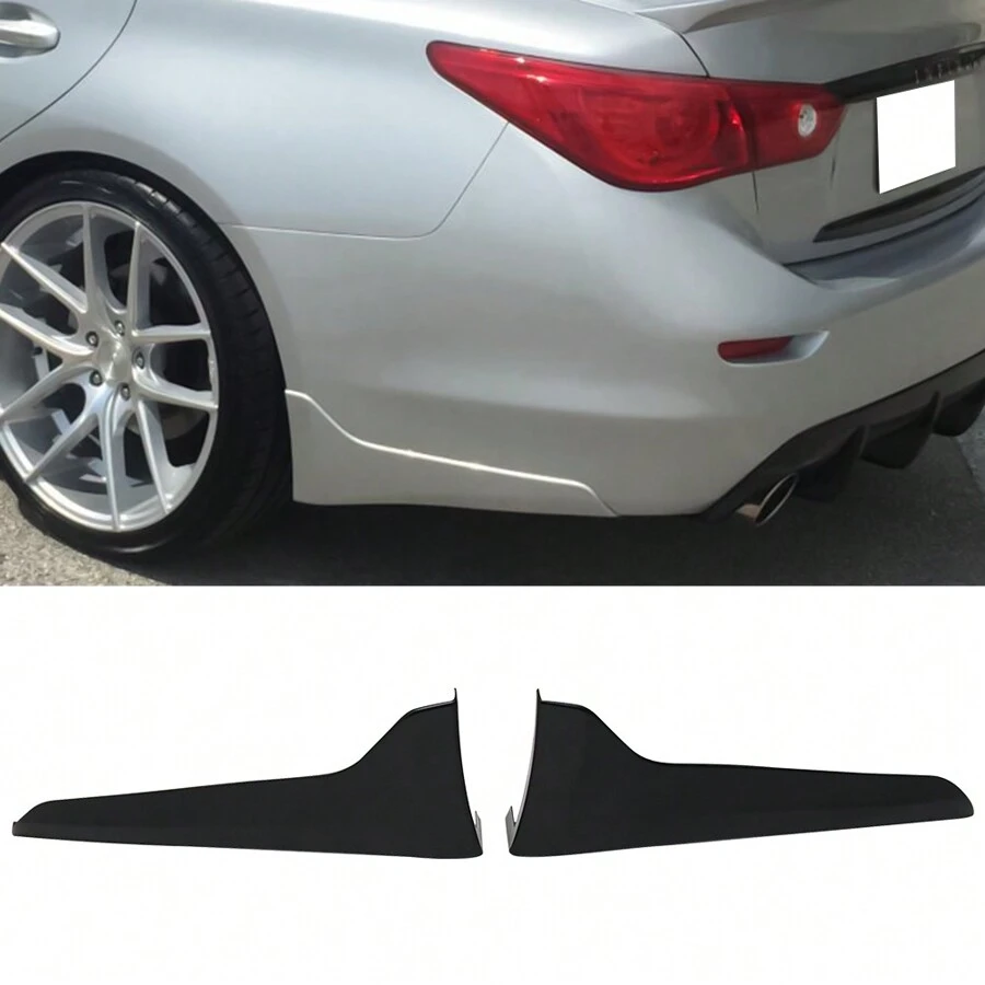 Rear Bumper Lip Fit 2014-2023 Infiniti Q50, Black ABS Rear Lip Finisher ...