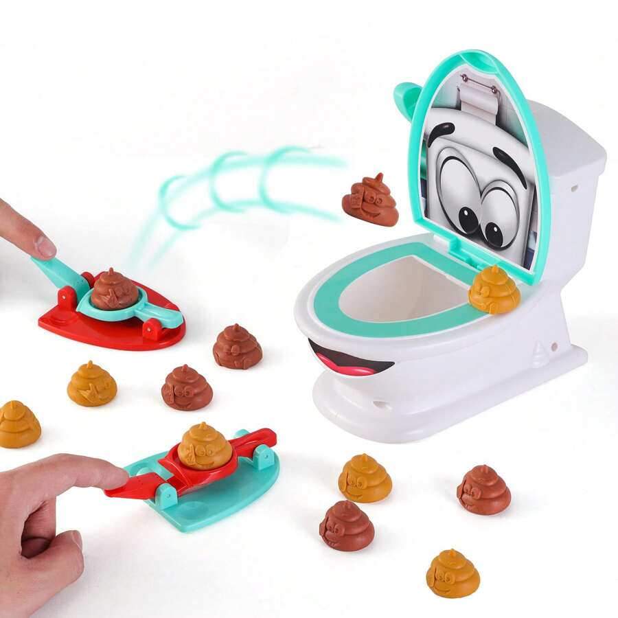 Toilet Poop-Shooting Toy, Novelty Prank Toilet, Farting Poop Toy, Funny ...