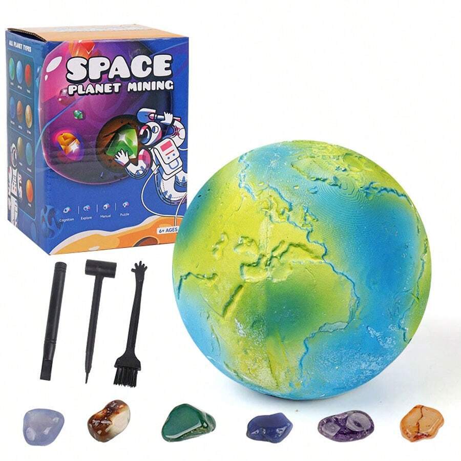 Mineral Blind Box - Planet Mining, Dig & Discover Natural Gems, Fossils ...